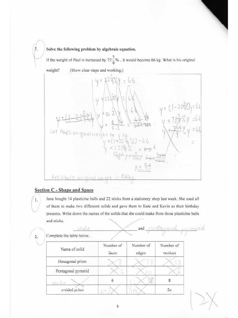 DGJS P6 Maths Rev Ex1_4 | PDF