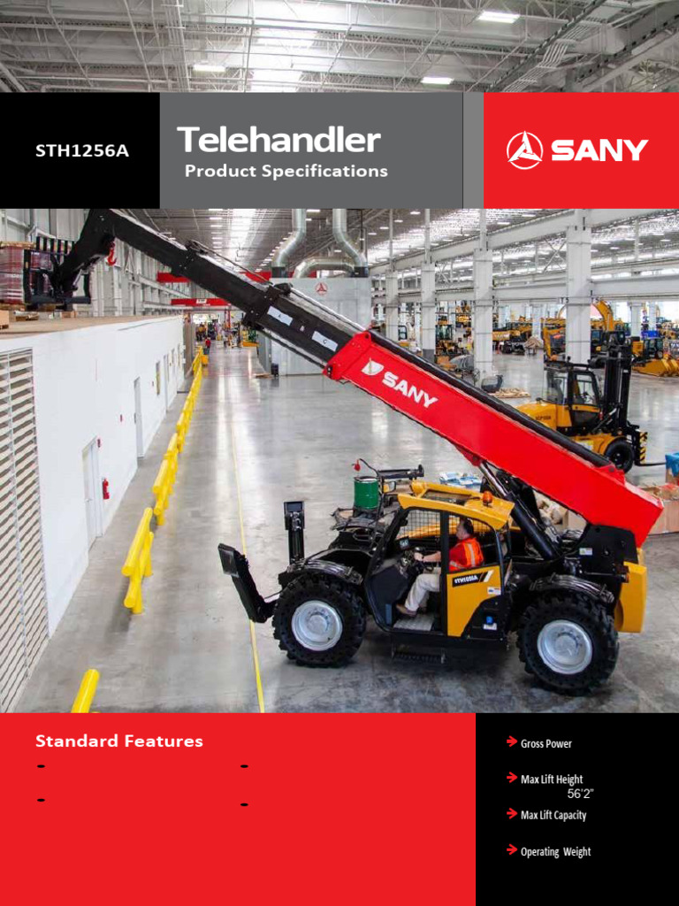 Sany STH1256A Telehandler Specs | PDF | Horsepower | Motor Vehicle