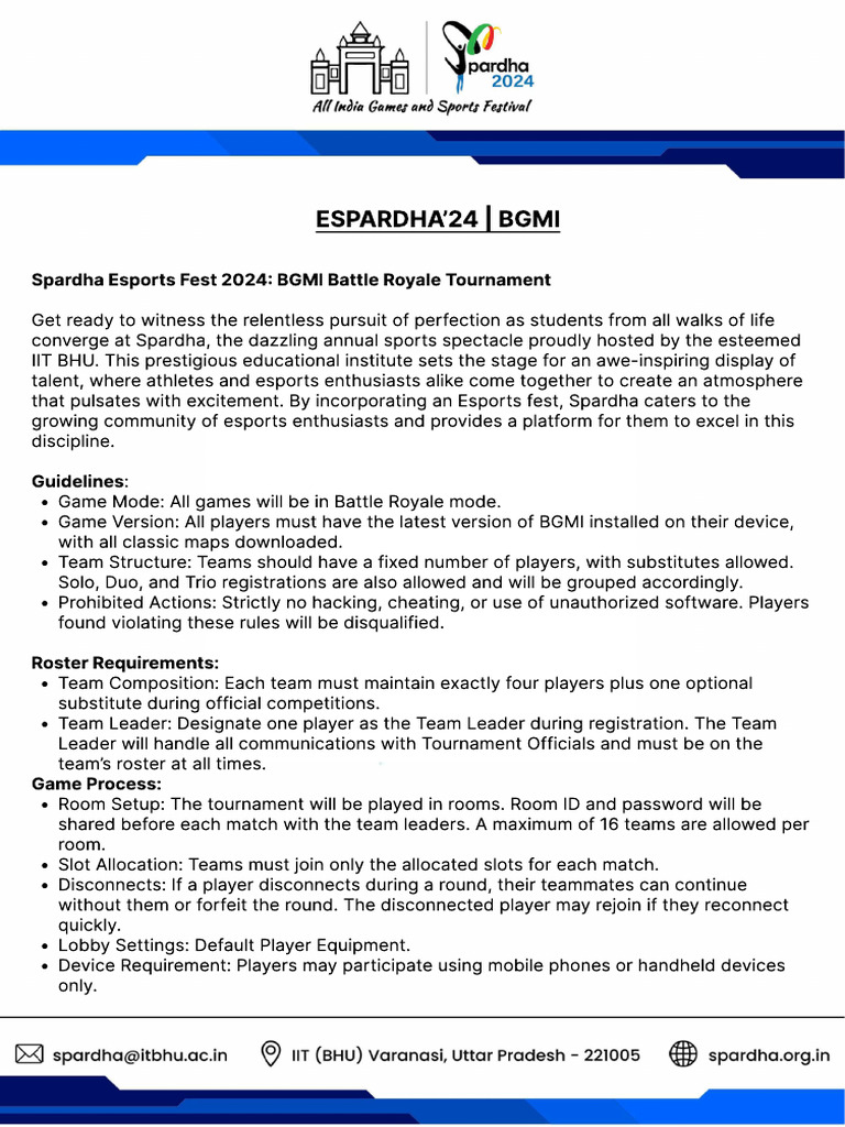 BGMI_RULEBOOK.831eef21f27f7c9a57b4 | PDF | Software | Computing