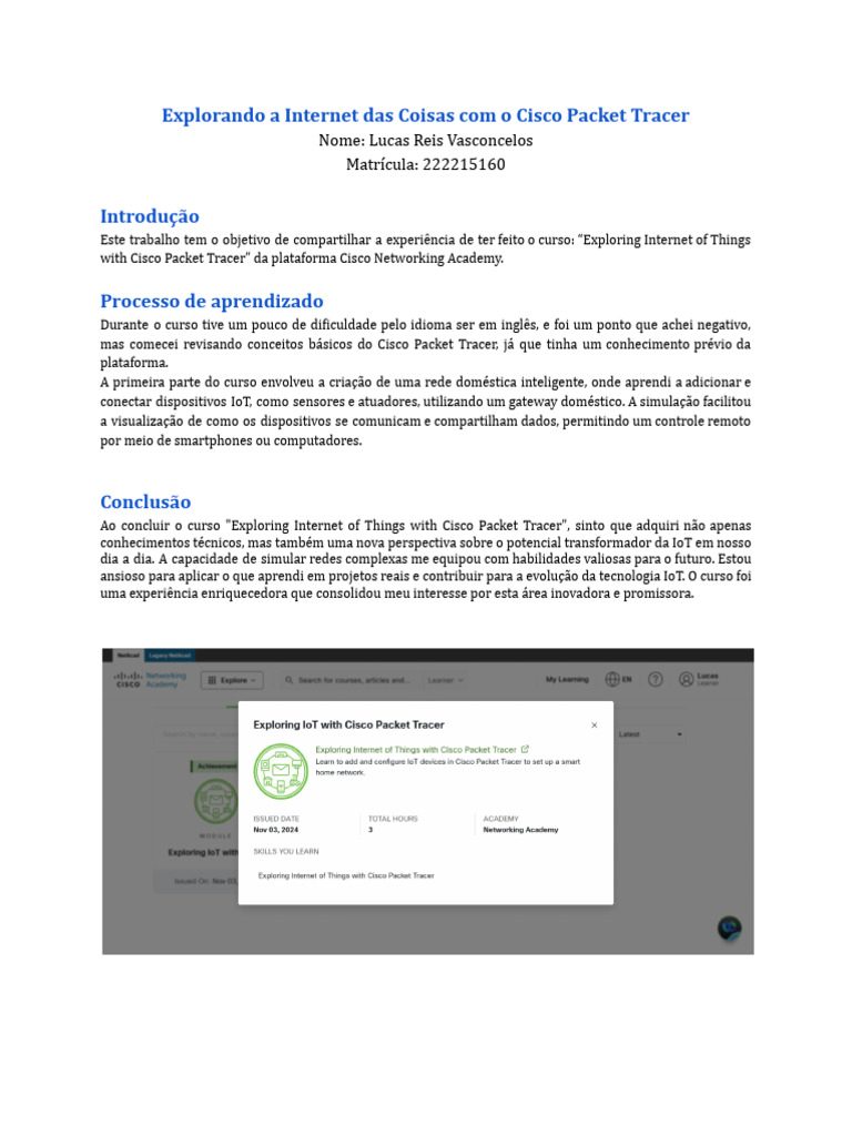 Relatório Cisco 2 Lucas Reis Vasconcelos | PDF