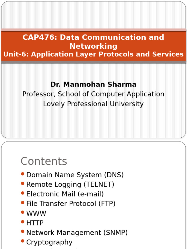 18 Unit-6 Application Layer Protocols | PDF | Domain Name System | World Wide Web