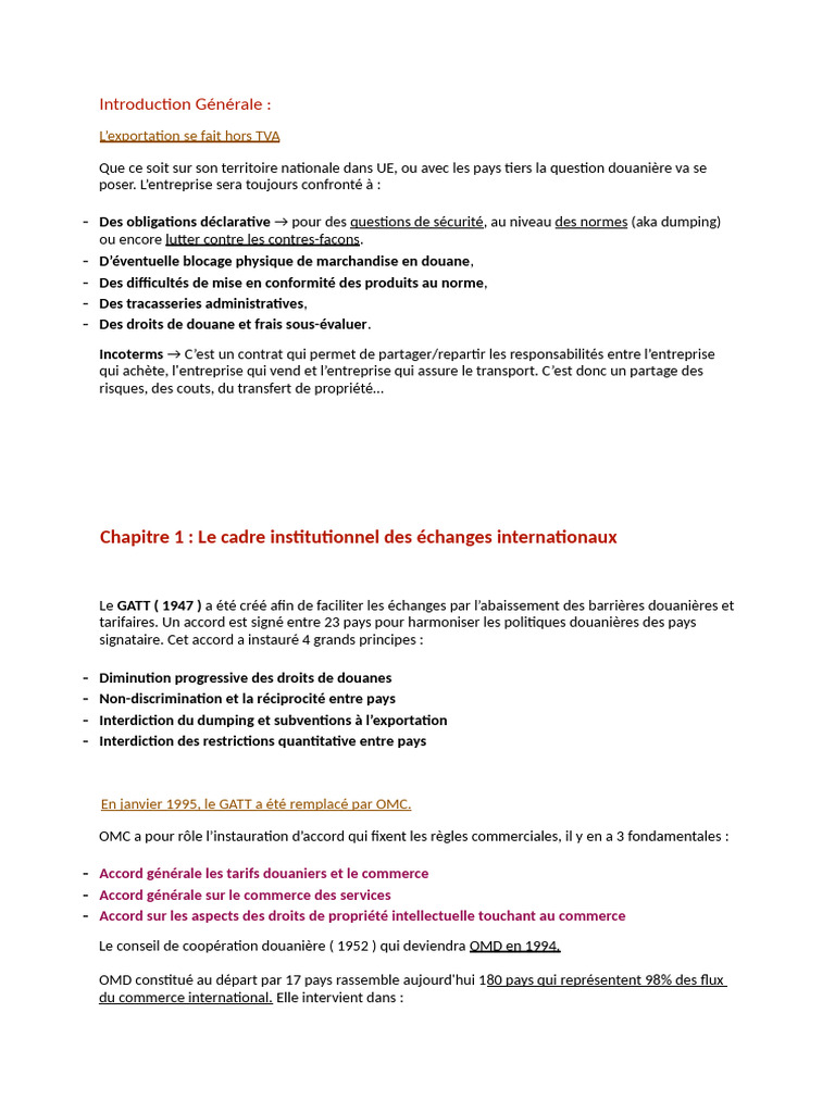 Douane - revision | PDF | Accord général sur les tarifs douaniers et le commerce | Union européenne