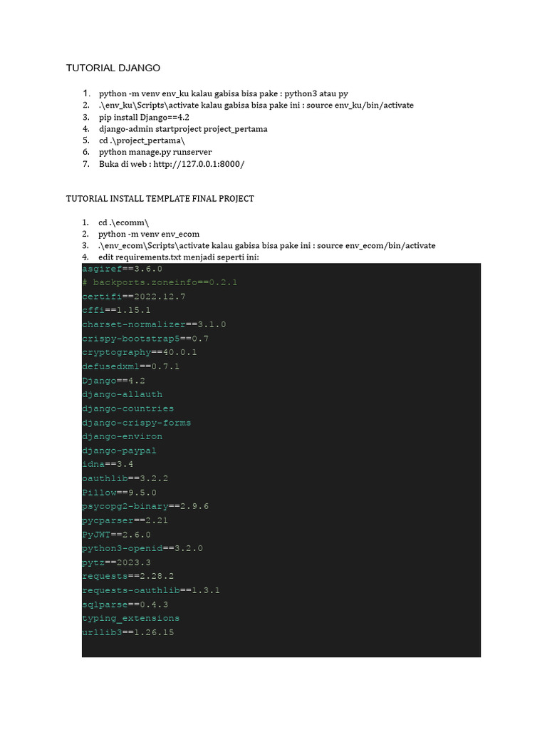 Tutorial Django Kelas o | PDF | Software | Computing