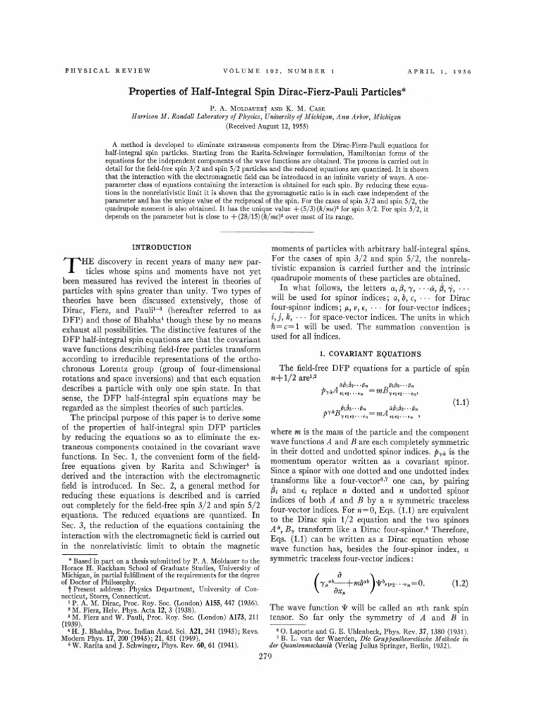 Moldauer 1956 | PDF | Spin (Physics) | Wave Function