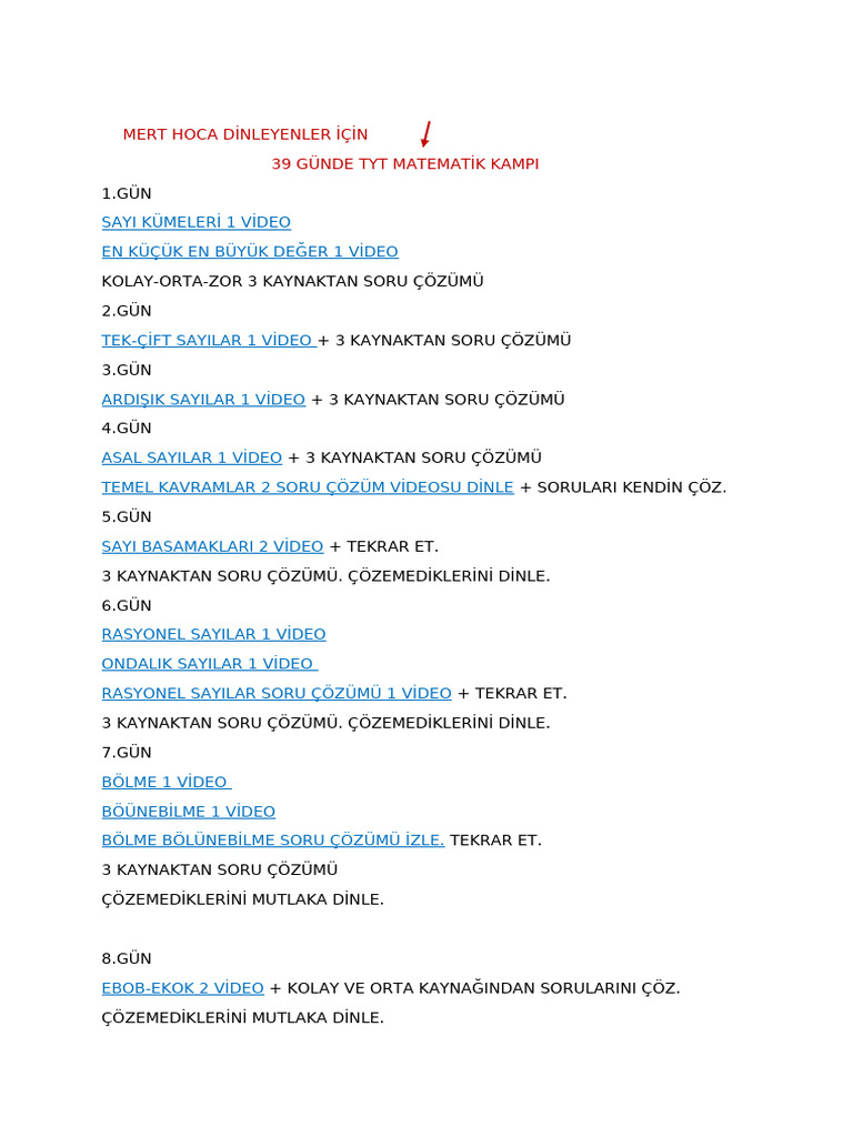 Tyt Matemati̇k Mert Hoca | PDF