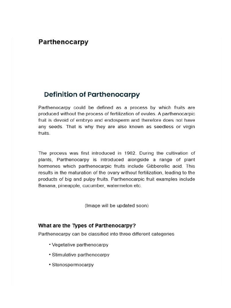 Unit 2 Parthenocarpy | PDF
