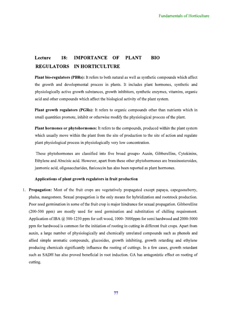 UNIT-3 Plant Bio Regulators | PDF