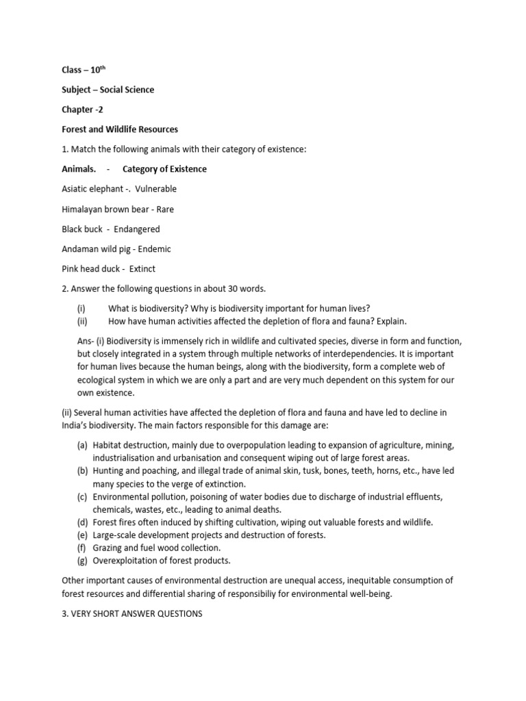10th So. Science | PDF | Biodiversity | Forests