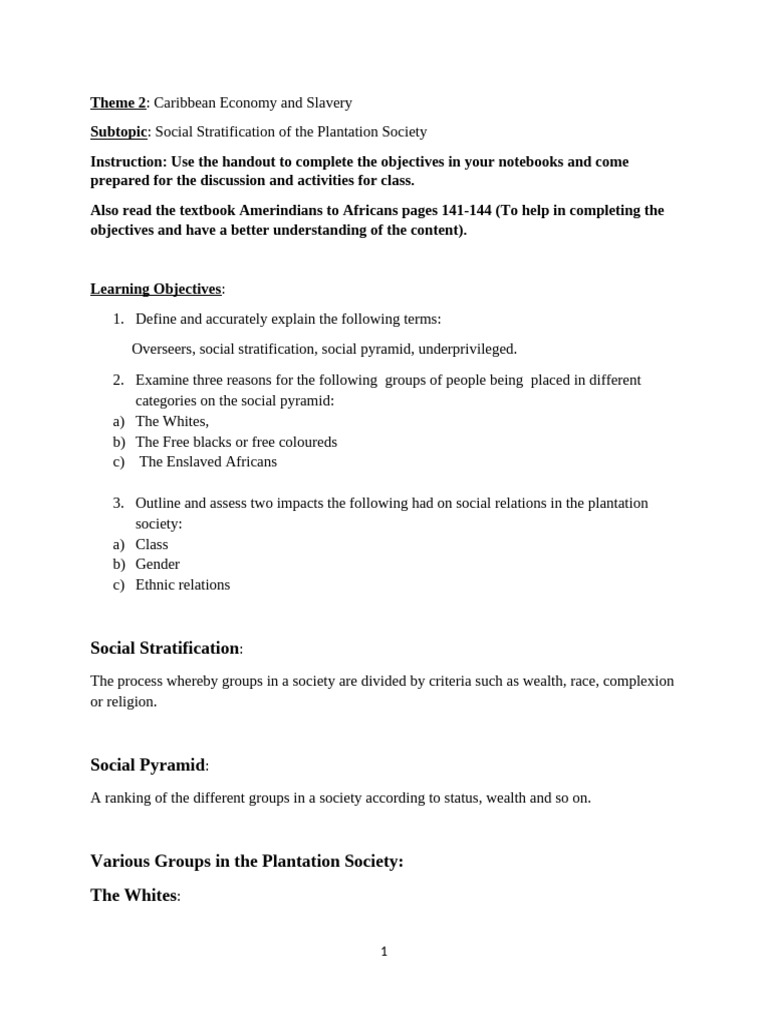 Grade 10-Handout-on the Social Stratification of Plantation Society ...
