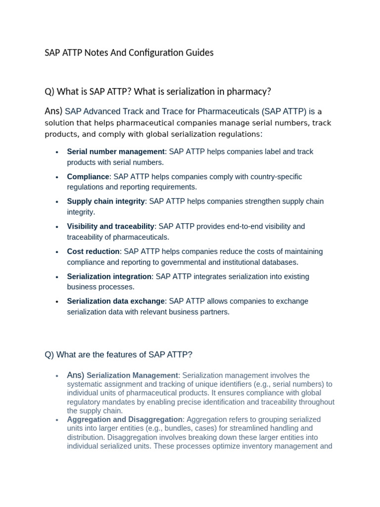 SAP ATTP Configuration Guide | PDF | Supply Chain | Regulatory Compliance