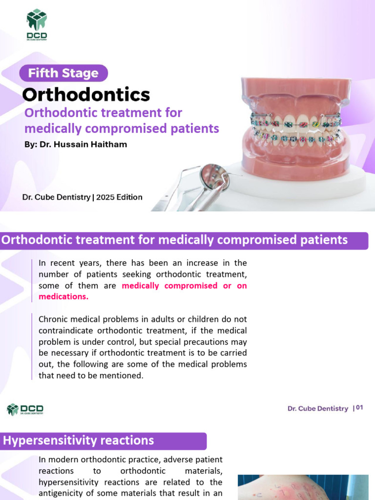 Updated Ortho5 Lec 7 Orthodontic Treatment For Medically Compromised ...