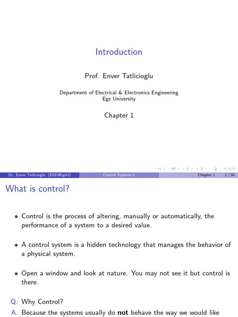 Ch1 | PDF | Control Theory | Control System