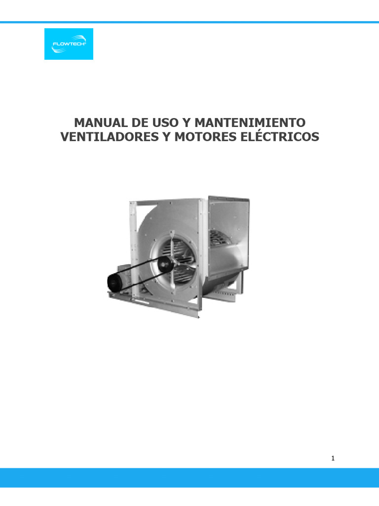 Manual de Uso y Mantenimiento Ventiladores y Motores Electricos | PDF | Rodamiento (Mecánico ...