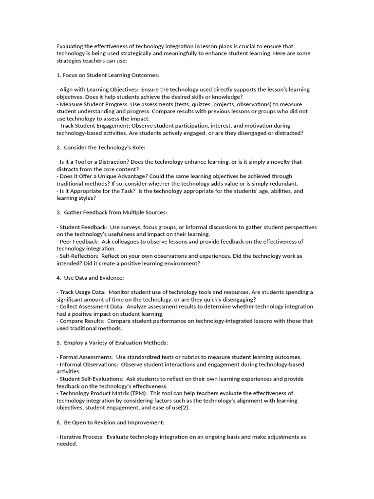 Evaluating The Effectiveness of Technology Integra | PDF | Learning ...