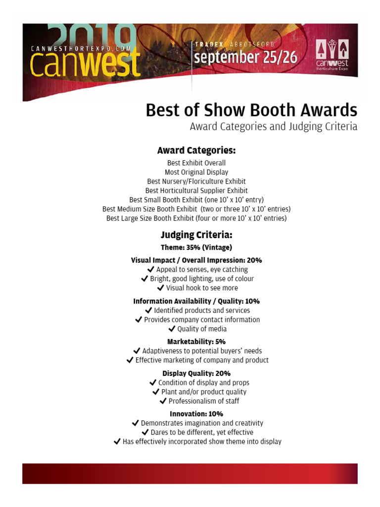 CanWest-2019-Booth-Judging-Criteria | PDF