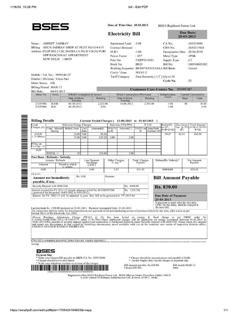 bill - Edit PDF | PDF