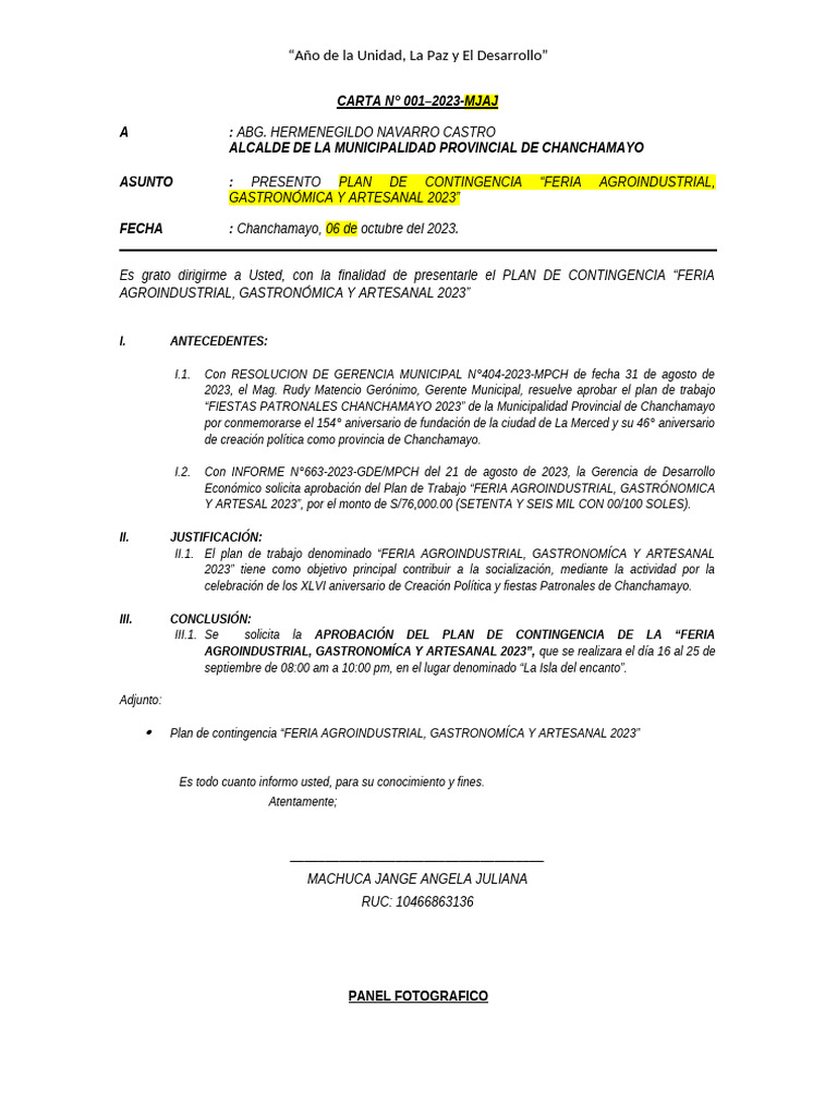 Carta de Plan | PDF