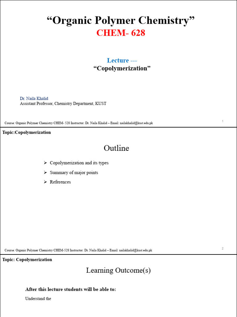 Co Polymerization | PDF | Copolymer | Polymers