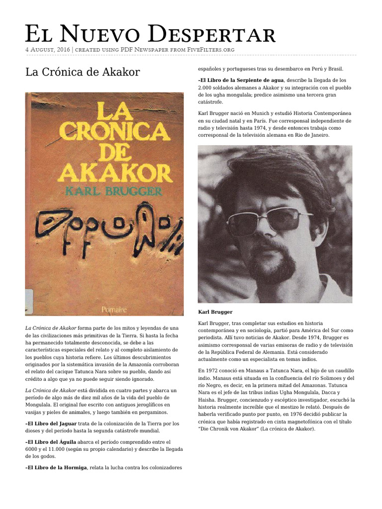 La Crónica de Akakor: Mitos y Realidad | PDF