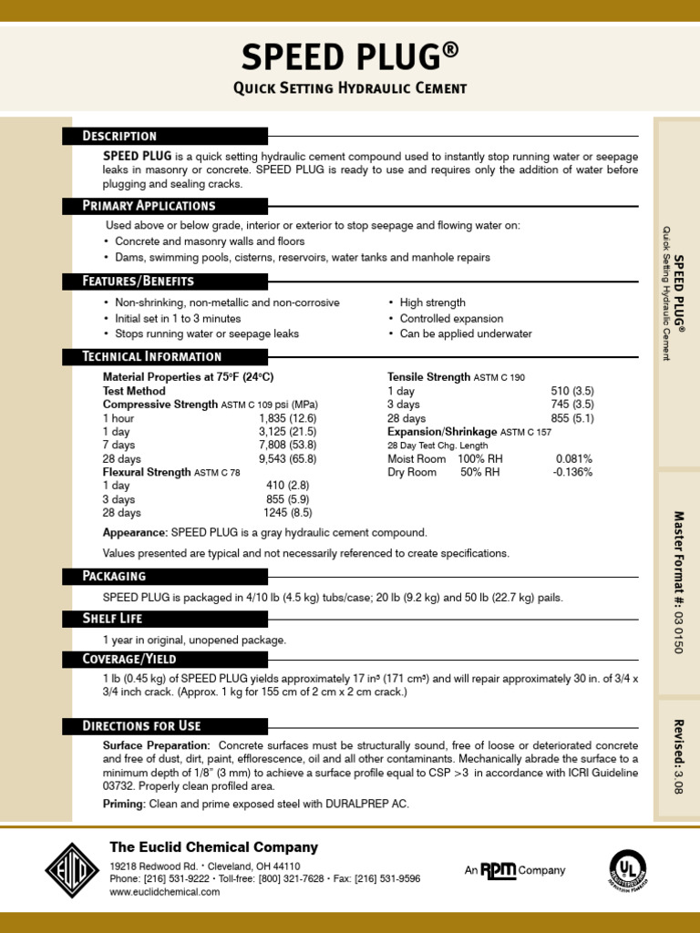 04 Speed_plug | PDF | Concrete | Water