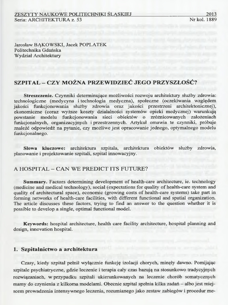 Bakowski Jaros Aw Poplatek Jacek Szpital Czy Mozna | PDF