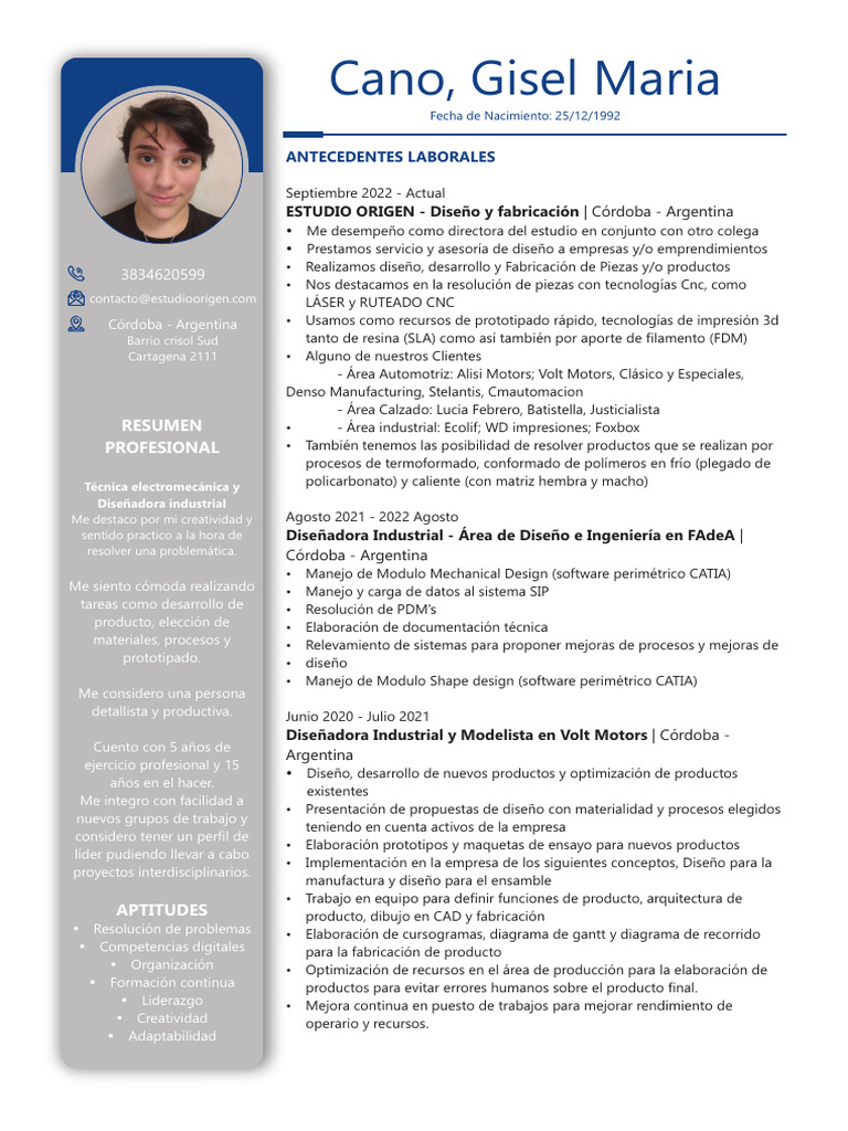 CV - Curriculum 2024 | PDF | Diseño | Impresión 3d