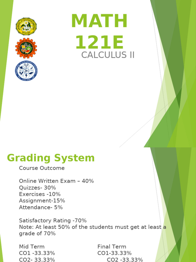 Calculus II Grading & Topics | PDF | Trigonometric Functions | Integral