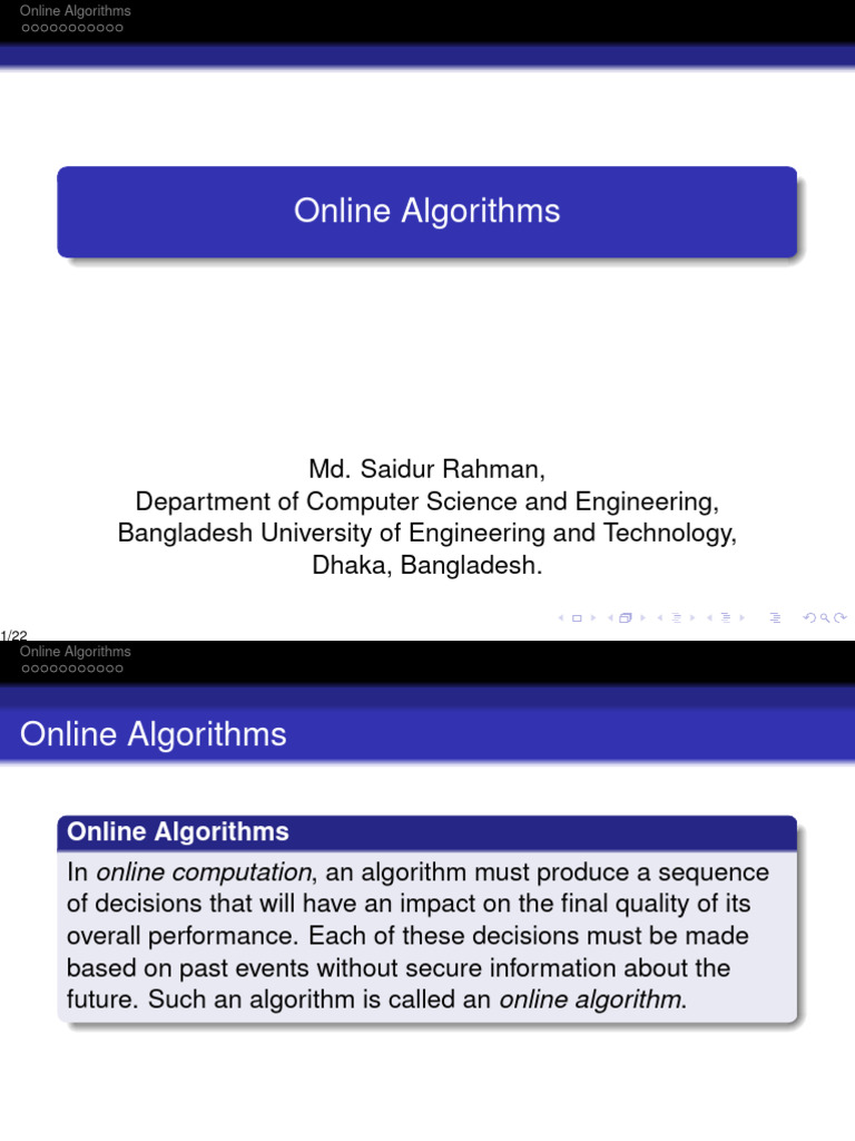 8.Online Algorithms | PDF | Algorithms | Computer Programming 8.Online Algorithms | PDF | Algorithms | Computer Programming