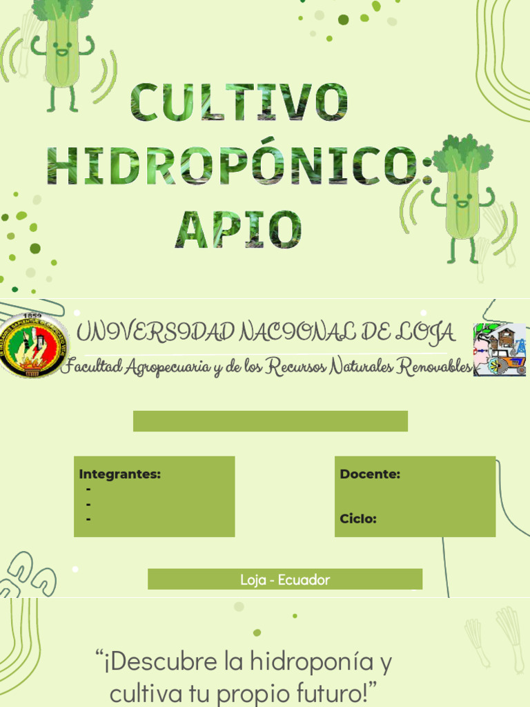 Apio Proyecto Hidropónico Final (1) Compressed | PDF | Hidroponia | Apio