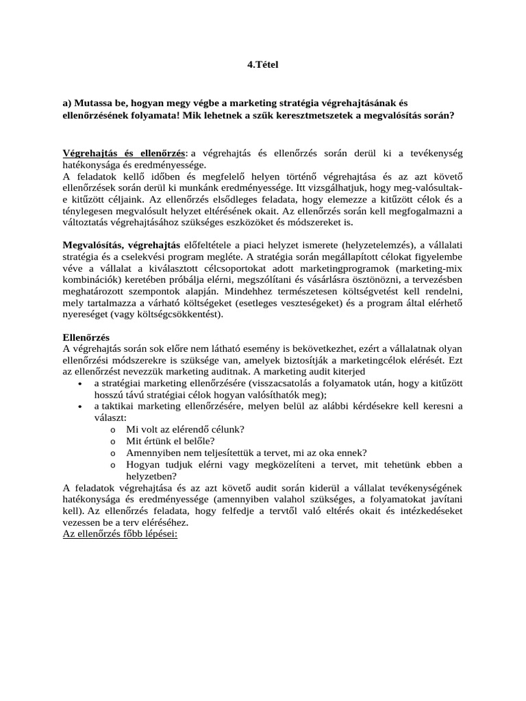 Komplex - 4. Tétel | PDF