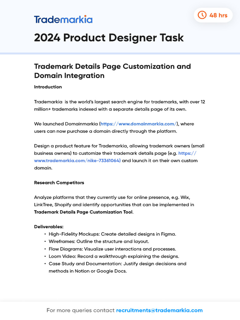 Trademark Page Customization Project | PDF