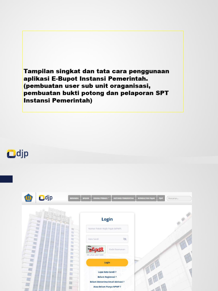 Panduan Aplikasi E-Bupot Unifikasi | PDF