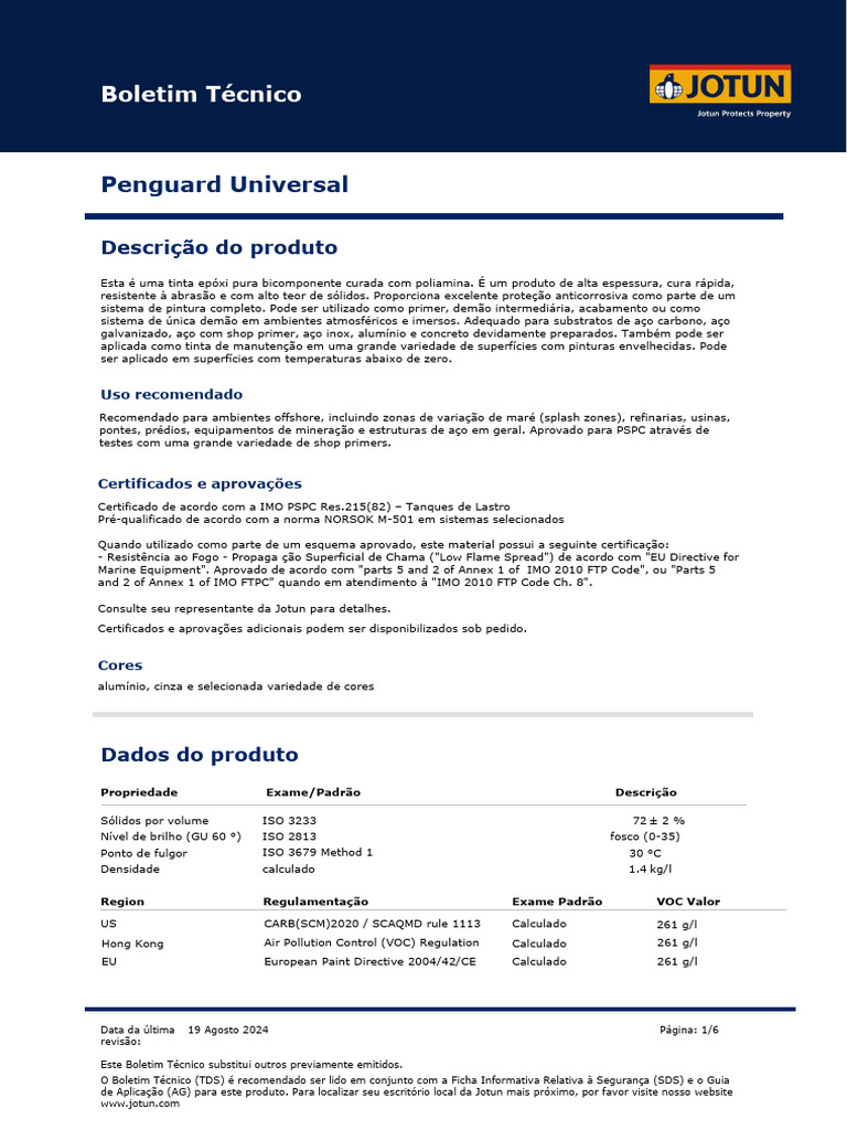 TDS 27800 Penguard Universal Por BR | PDF | Tinta | Epóxi
