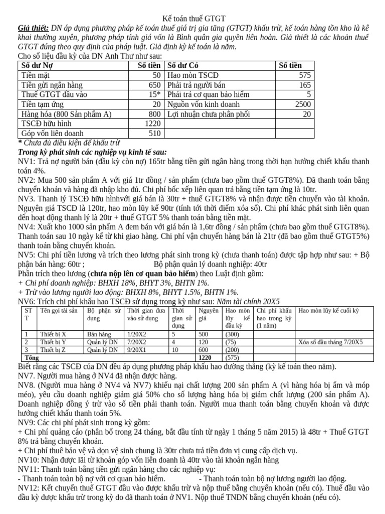 Bài tập KTT tổng hợp 01 | PDF