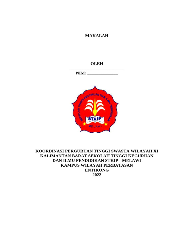 Contoh Makalah STKIP Melawi 2022 | PDF