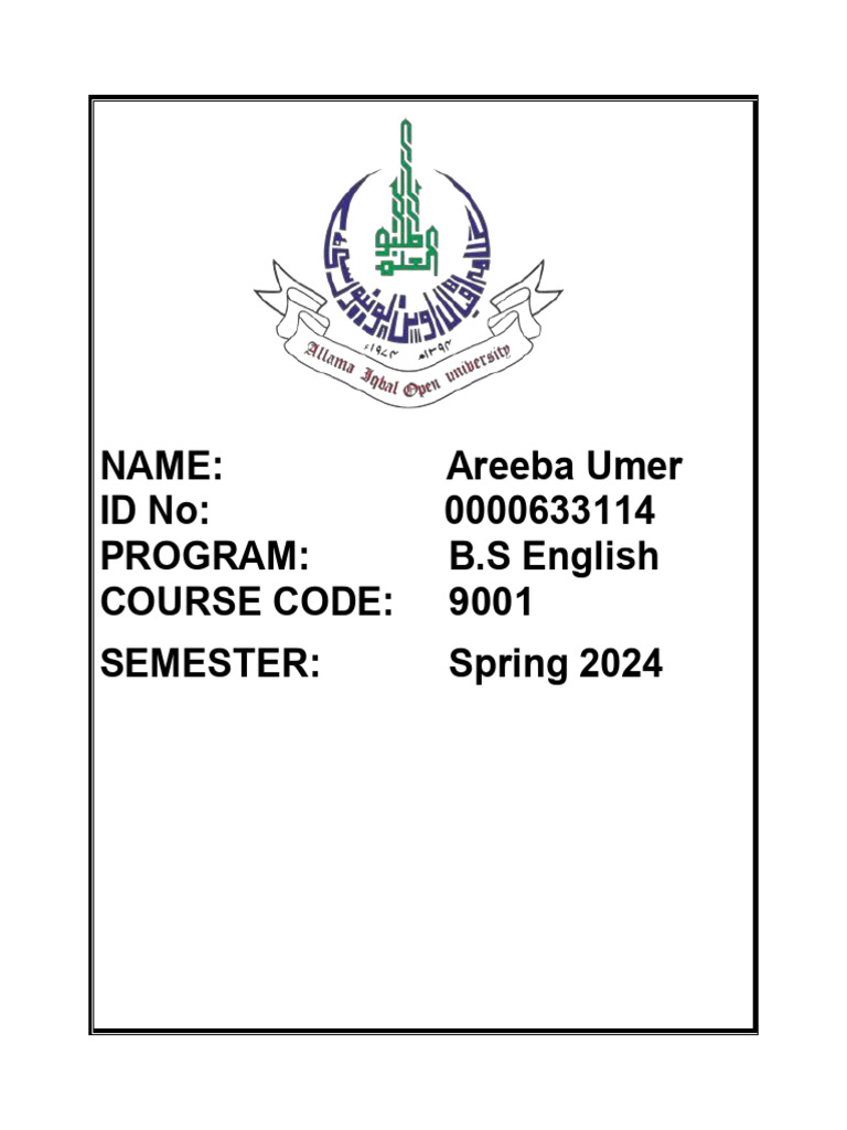 Urdu 1 Assignment | PDF