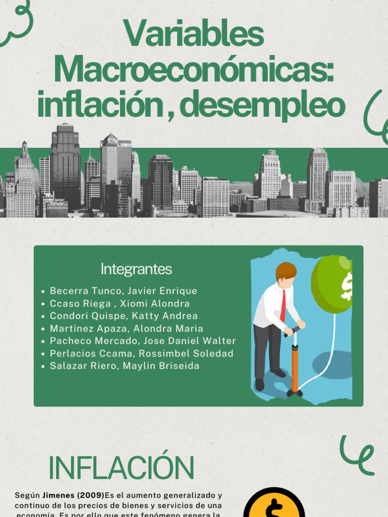 Variables Macroeconómicas Inflación y desempleo | PDF | Inflación | Desempleo