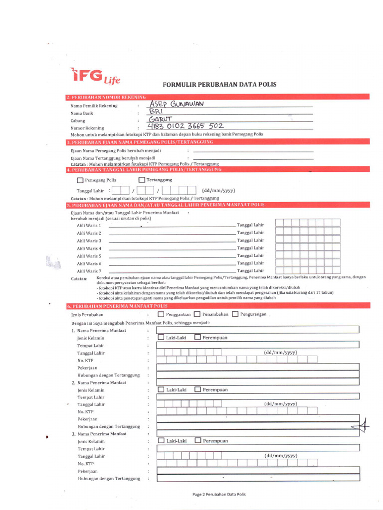 Form Perbaikan Polis Asep Terbaru 1 | PDF