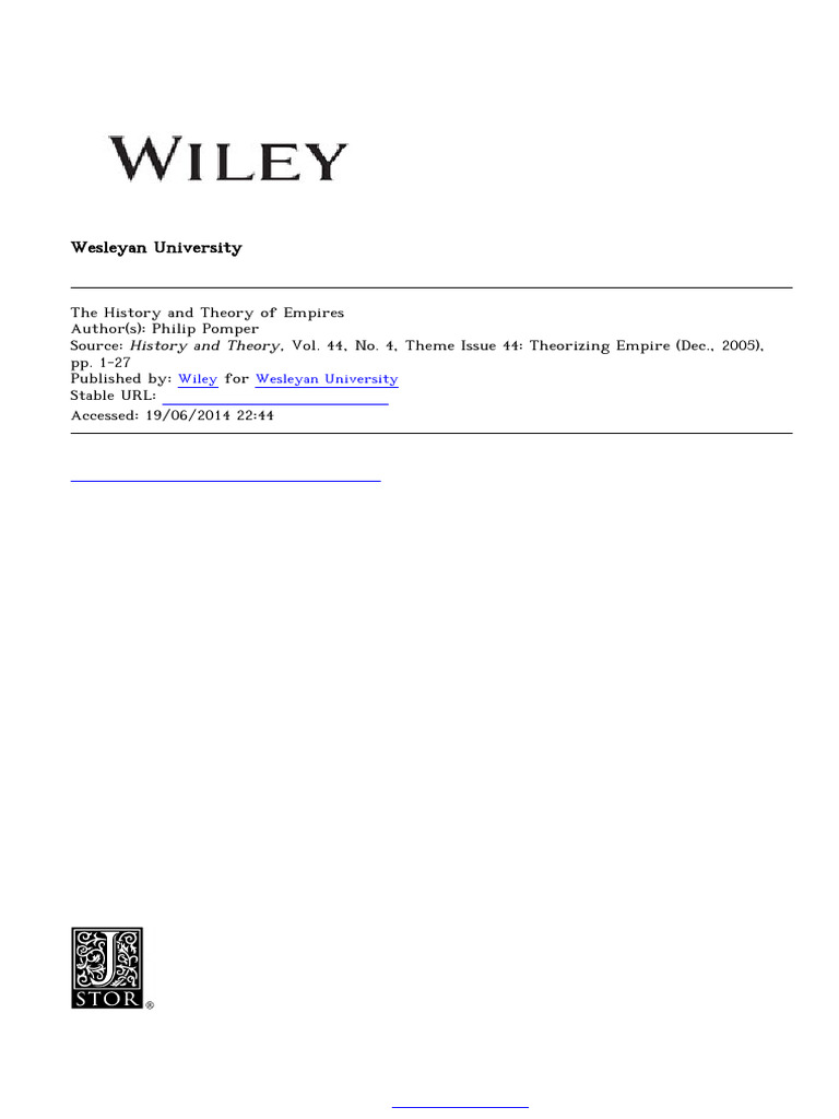 Pomper P. (2005) The History and Theory of Empires | PDF | Capitalism ...