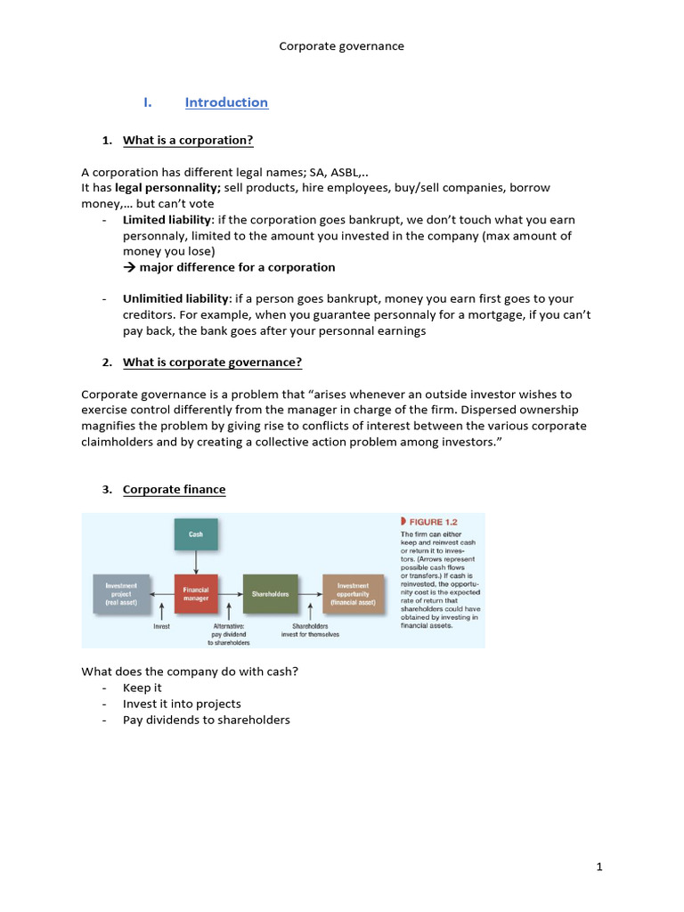 Corporate Governance Notes | PDF | Stocks | Corporate Governance