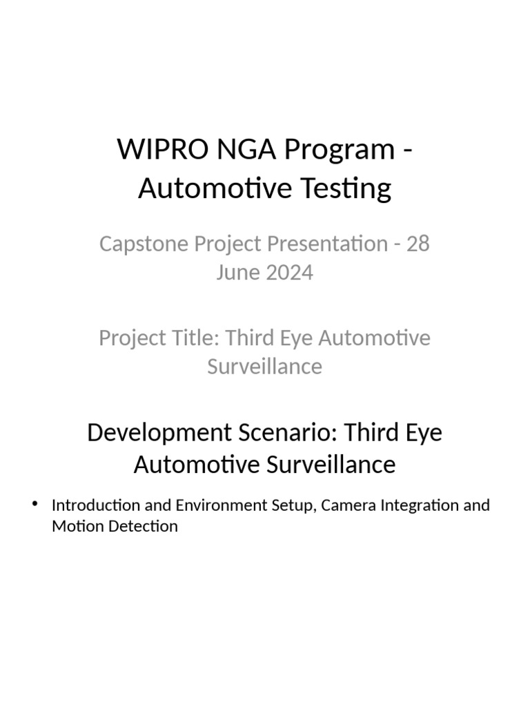 Third Eye Automotive Surveillance Presentation v2 | PDF | Camera ...