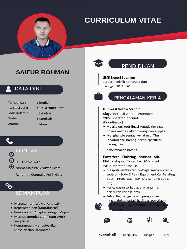 CV Saifur Rohman | PDF