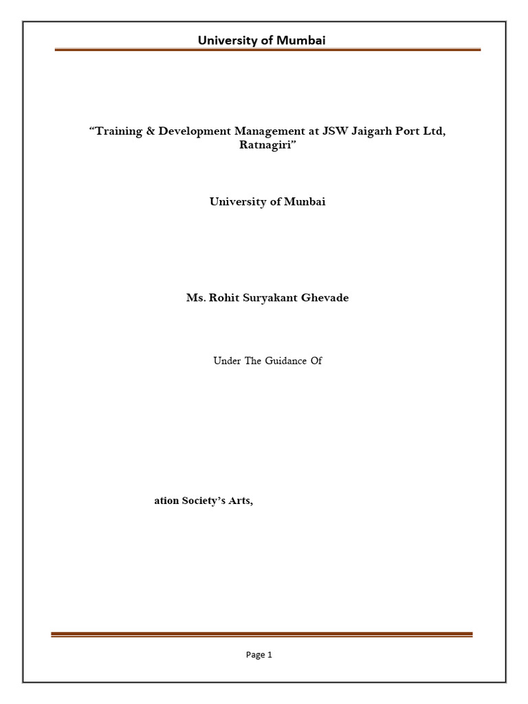 Rohit Mcom Project 2024 | PDF | Mentorship | Employment