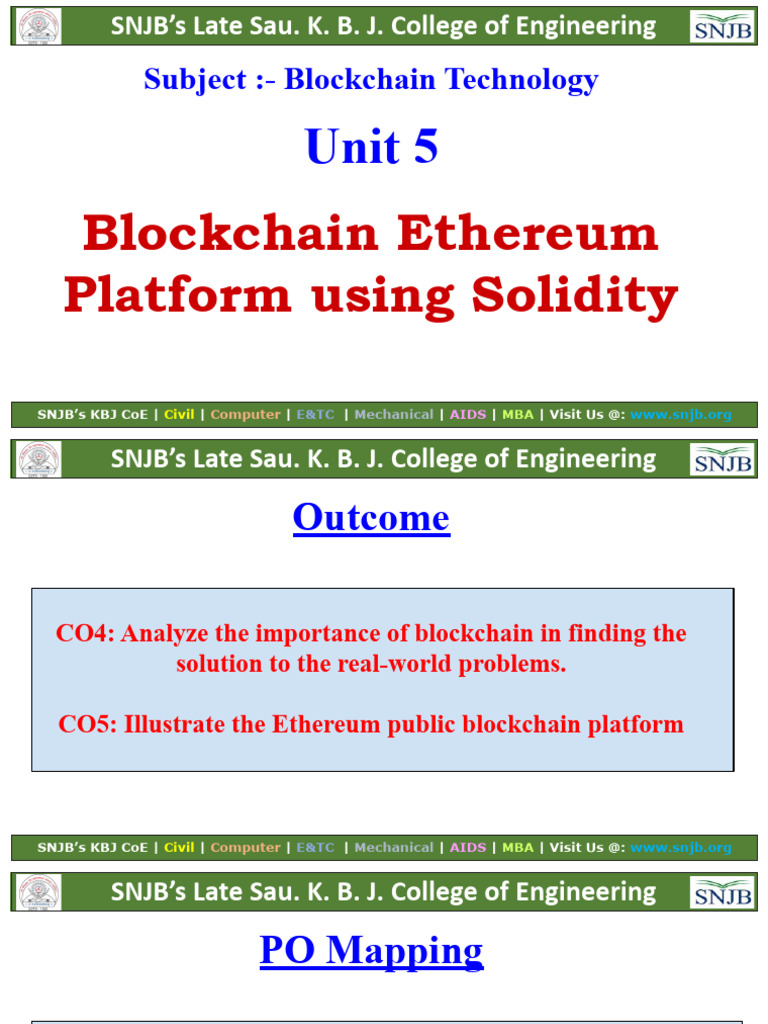 unit-5_blockchain-ethereum-platform-using-solidity- | PDF | Software Engineering | Computing
