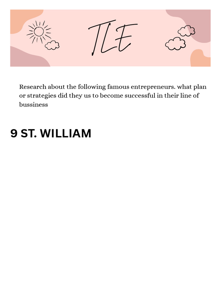 Tle 9 ST William | PDF