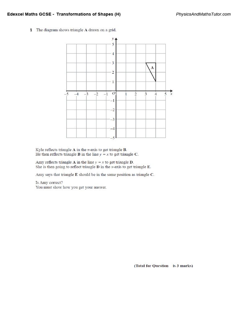 Edexcel GCSE Shape Transformations | PDF