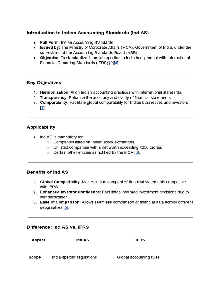 Overview of Indian Accounting Standards | PDF | International Financial ...