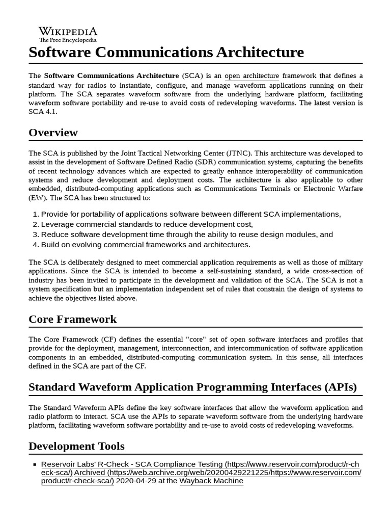 Software Communications Architecture | PDF | Computing | Information ...