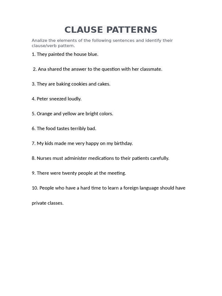 Clause Pattern Analysis Guide | PDF