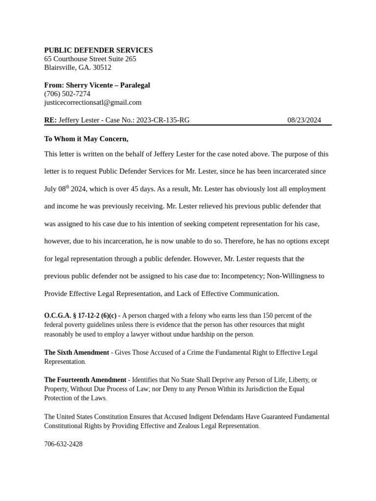 Public Defender Services | PDF | Making False Statements | Justice